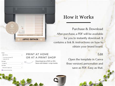 Adult Reward Chart Editable Canva Template Responsibility Tracker Sticker Reward System Daily
