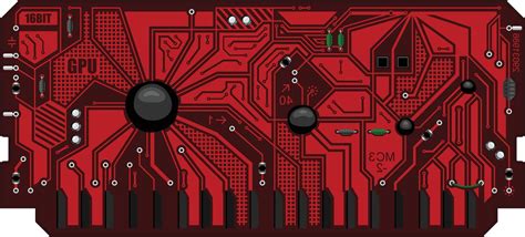 The Computing Module Circuit Board Red Graphics Card Printed Computer Motherboard With