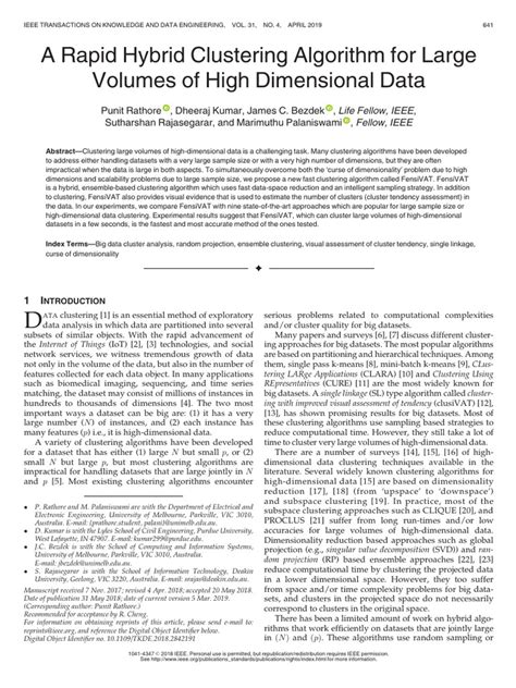 A Rapid Hybrid Clustering Algorithm For Large Pdf Cluster Analysis