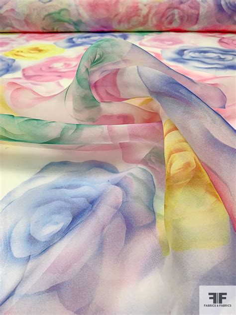 Dreamy Floral Printed Silk Organza Multicolor Cotton Silk Fabric