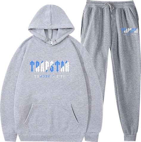 Silver Basic Mens Fashion Brand Trapstar Tracksuit Hoodie And Trousers