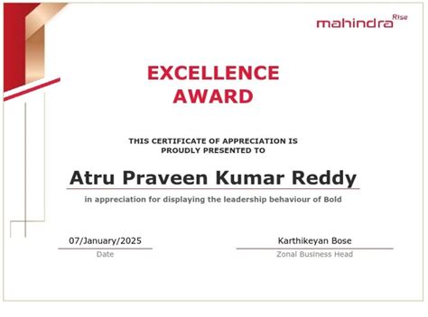 Praveen Kumar Reddy On Linkedin Delighted To Receive A Recognition