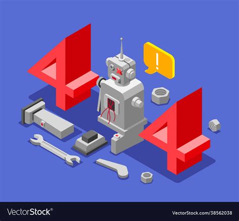 Error Isometric Colored Background Royalty Free Vector Image