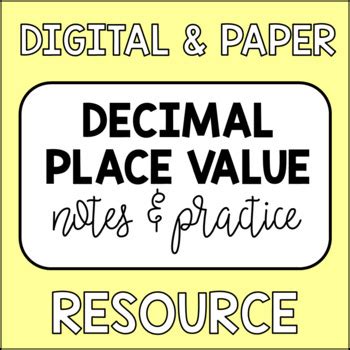 Decimal Place Value Notes Practice By Amanda Petro TpT
