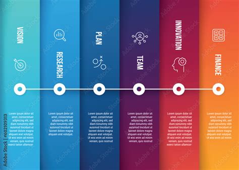 Timeline Template 6 Step Of Business Process Stock Vector Adobe Stock