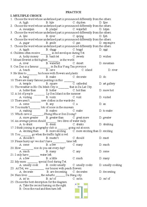 Practice I Multiple Choice Questions For Language Skills Studocu