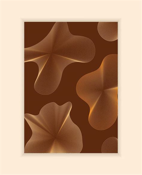 Vector Abstract Brown Notebook Cover Template With Waves Lines Brown
