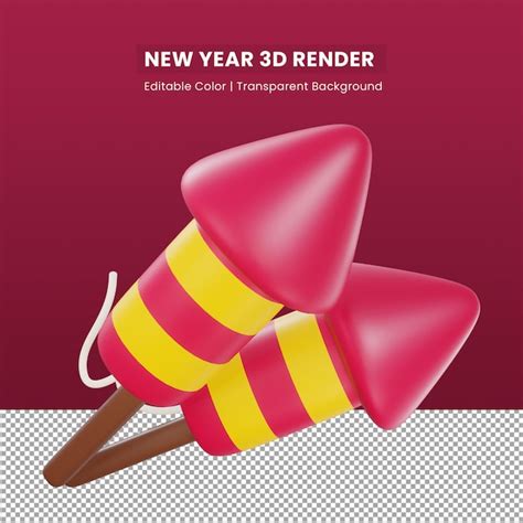 Premium PSD Happy New Year Firework D Render