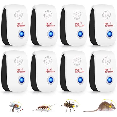 6 Mo Finance Ultrasonic Pest Repeller 8 Pack Dual Speaker Rodent