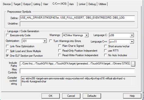 Keil Armclang 618 Warnings In Touchgfx 4212 Stmicroelectronics Community