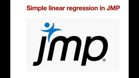 Simple Linear Regression In Jmp Youtube