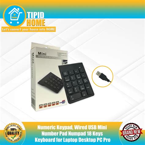 Numeric Keypad Wired Usb Mini Number Pad Numpad 18 Keys Keyboard For Laptop Desktop Pc Pro