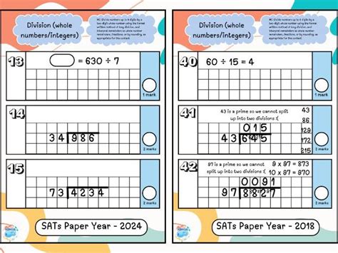 Year 6 Sats Arithmetic Questions By Topic Division 2015 2025 Teaching Resources
