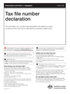 Tax File Number Declaration Department Of Treasury And Tax File