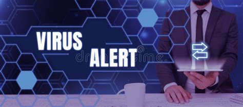 Conceptual Caption Virus Alert Word Written On Message Warning Of A