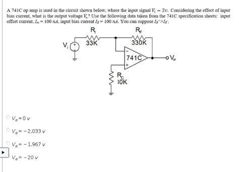 solved a 741c op amp is used in the circuit shown below