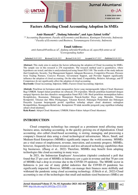 Pdf Factors Affecting Cloud Accounting Adoption In Smes
