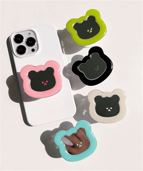 비비드 귀여운 곰돌이 미러 거울 맥세이프 스마트톡 에이블리