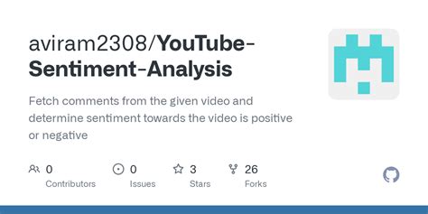 github aviram2308 youtube sentiment analysis fetch comments from the
