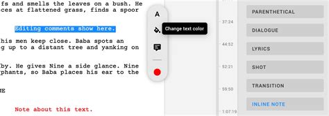 Script Editing Screenshots Page Turner Awards