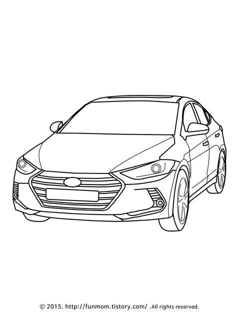 자동차 색칠공부놀이 도안 Car Coloring Page 자동차 자동차 그림 공룡 색칠 공부