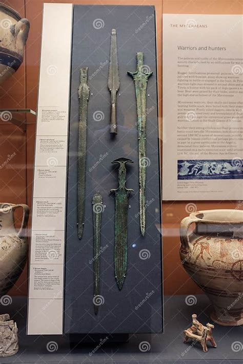 Old Swords Of The Mycenaean Greece British Museum Uk Editorial