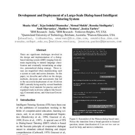 Development And Deployment Of A Large Scale Dialog Based Intelligent Tutoring System Acl Anthology