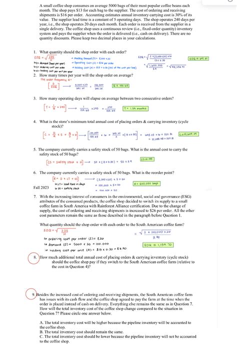 Solved Please Answer Question 8 ﻿and 9 ﻿keep Two Decimal