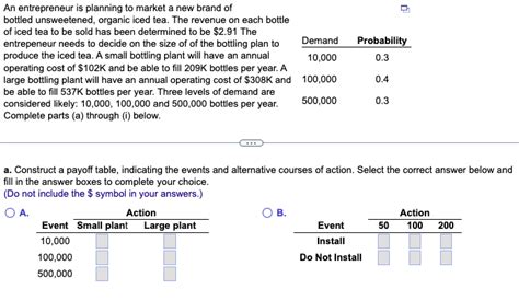 Solved B Construct A Decision Tree Select The Correct Chegg Com