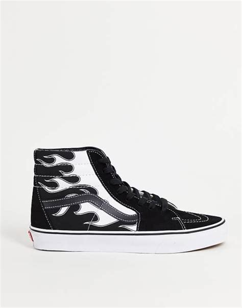Vans SK8-Hi Flame sneakers in black | ASOS
