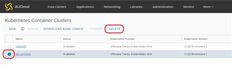 Deleting Kubernetes Clusters Using Vcd Technical Documentation