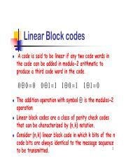 Understanding Linear Block Codes An Introduction To Error Course Hero