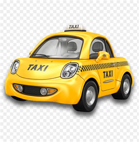 Free Download Hd Png Yellow Taxi Car With Round Shape Design Image