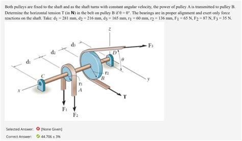 Solved Both Pulleys Are Fixed To The Shaft And As The Shaft Chegg Com