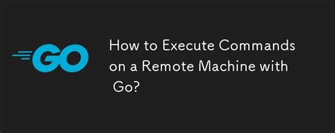 How To Execute Commands On A Remote Machine With Go Golang Php Cn
