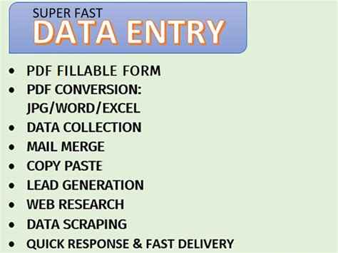Accurate Fast Delivery Data Entry PDF Conversion Copy Paste Upwork