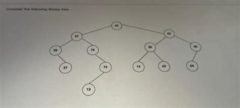 solved consider the following binary tree 76 37 74 14 13