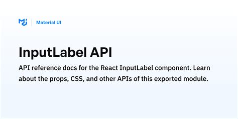 Inputlabel Api Material Ui