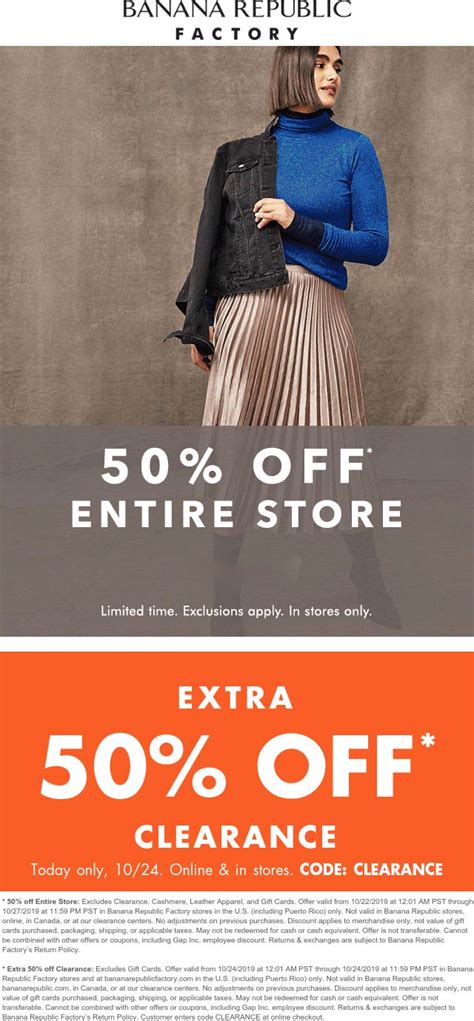 50 Off Everything At Banana Republic Factory Banana Republic Factory