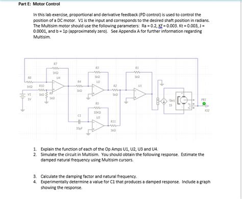 Solved Part E Motor Control In This Lab Exercise Proportional And Derivative Feedback Pd