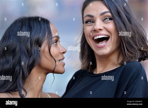 Mila Kunis Attends The Ceremony Honoring Zoe Saldana With A Star On The