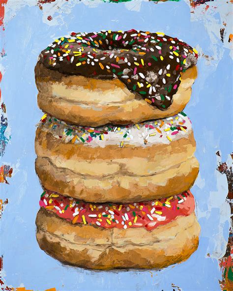 3 Donuts Painting By David Palmer Fine Art America