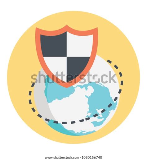 Globe Shield Showing Global Secure Shield Stock Vector Royalty Free 1080156740 Shutterstock