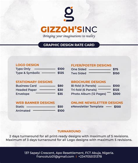 25 Rate Card Templates Rate Sheet Templates Artofit