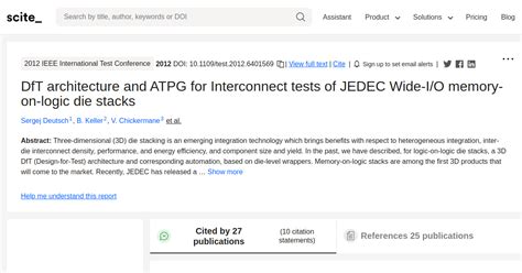 Dft Architecture And Atpg For Interconnect Tests Of Jedec Wide Io