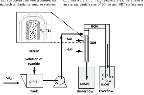 Schematic Representation Of The Gas Sparged Hydrocyclone Reactor