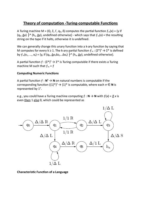 theory of computation turing computable functions we can generally