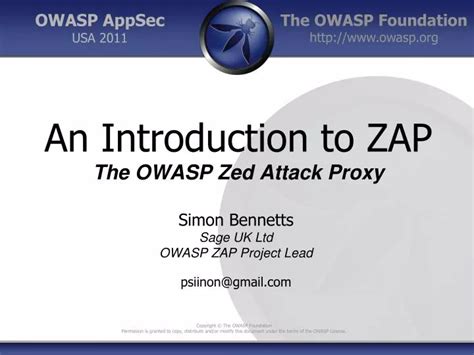 Ppt An Introduction To Zap The Owasp Zed Attack Proxy Powerpoint