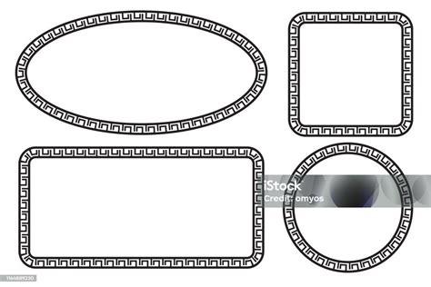간단한 벡터 검은 사각형 직사각형 원 및 인증서에 대 한 타원형 프레임 플래카드 이동 Xi 지방 카이 Imlek 모멘트 또는