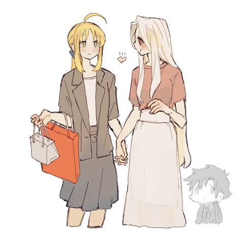 Artoria Pendragon Saber Emiya Kiritsugu And Irisviel Von Einzbern Fate And More Drawn By